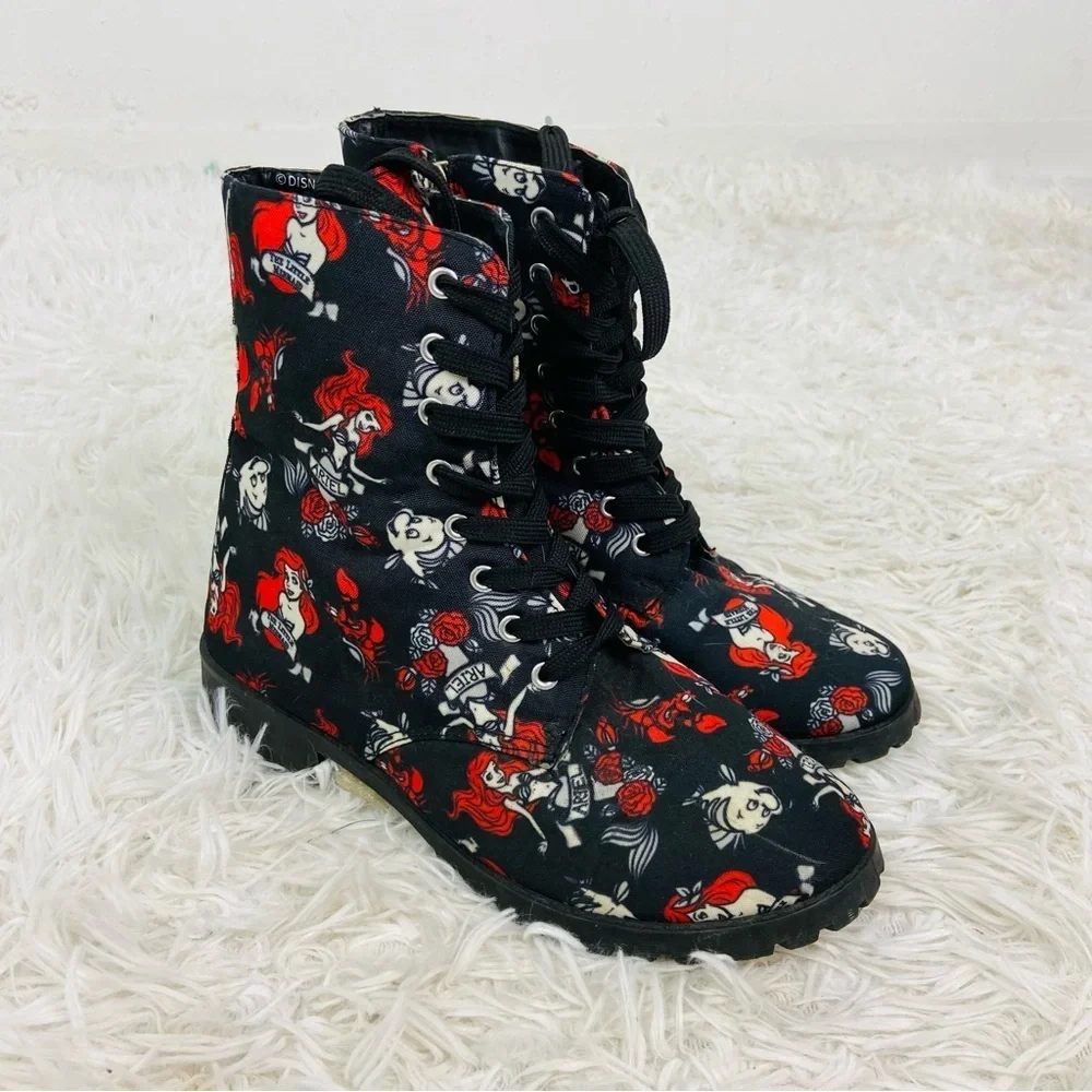 Disney | Shoes | Disneys The Little Mermaid Black Lace Up Ariel ...